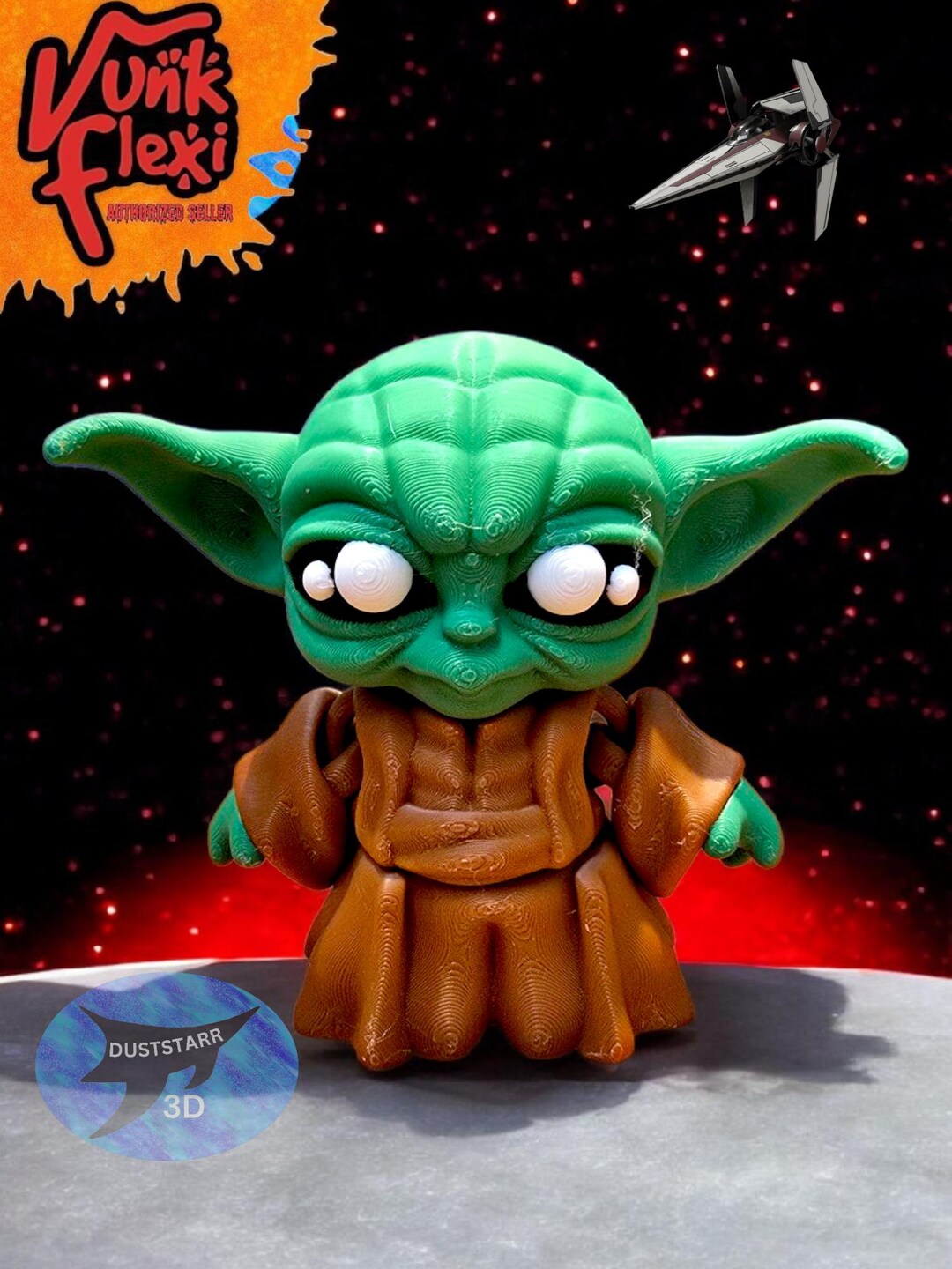 3d Printed Flexi Yoda Figure, Star Wars Fidget Toy, Flexi Yoda, 3d ...
