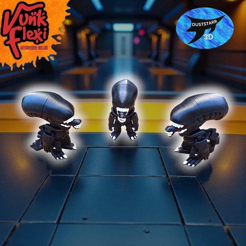 3D Printed Xenomorph Figurine – Articulated Alien Desk Toy - Etsy