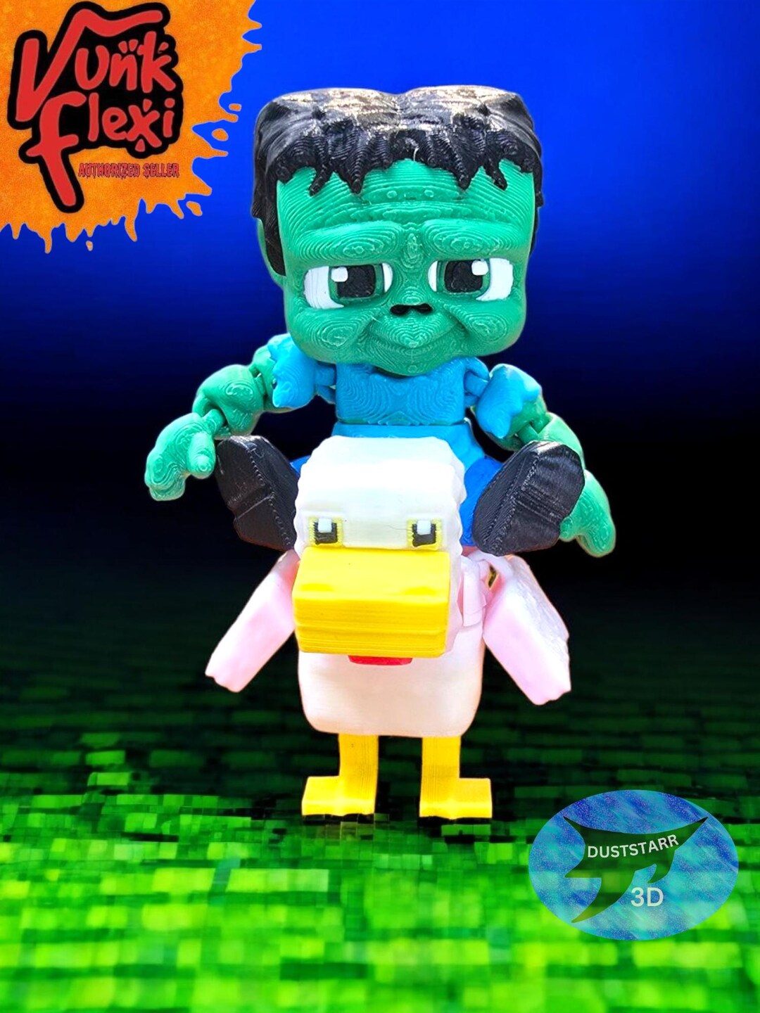3D Printed Flexi Minecraft Chicken Jockey Figure - Etsy