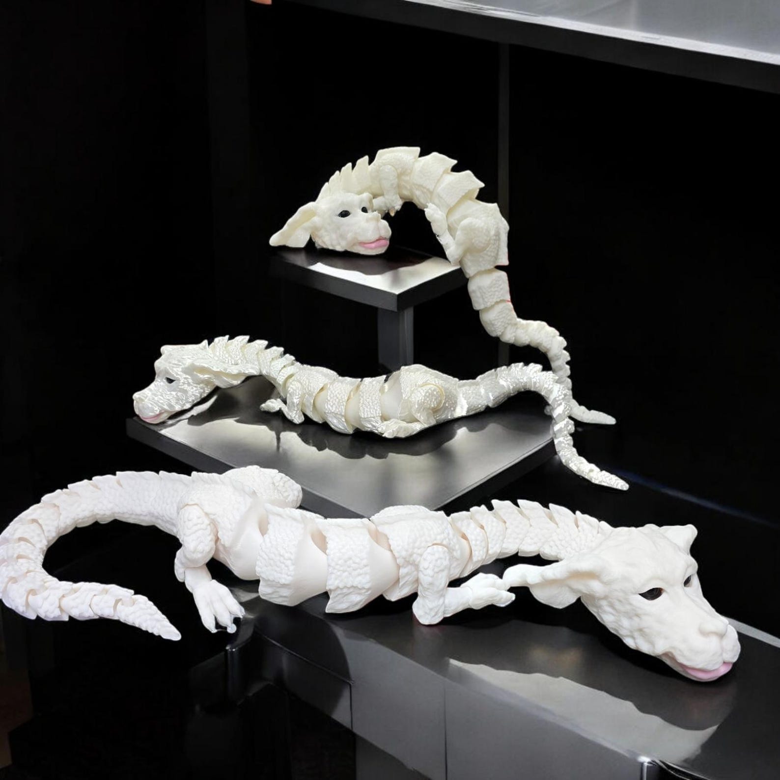 3d Printed Falcor Good Luck Dragon, Falkor Dragon Fidget Toy, Flexi ...