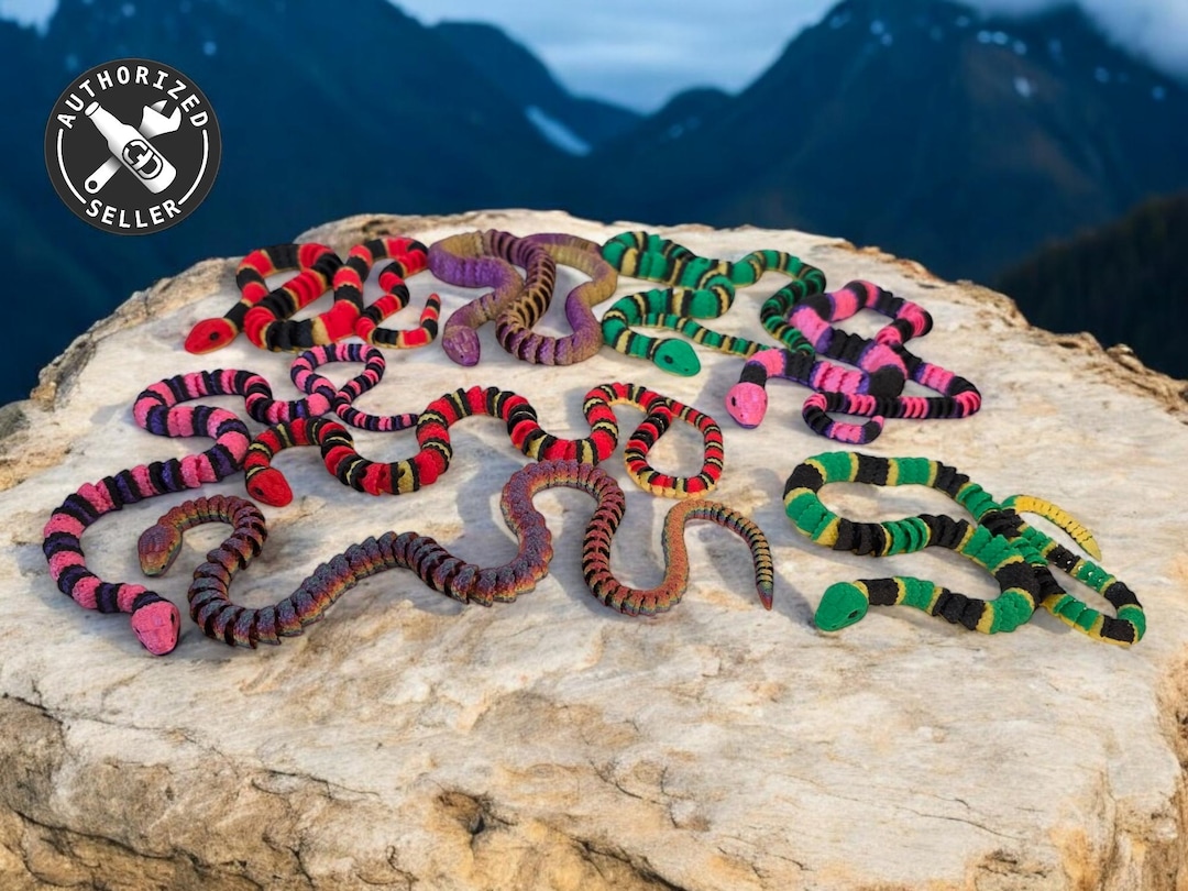 3d Printed Articulated Snake, Coral Snake Fidget Toy, Flexi King Snake ...