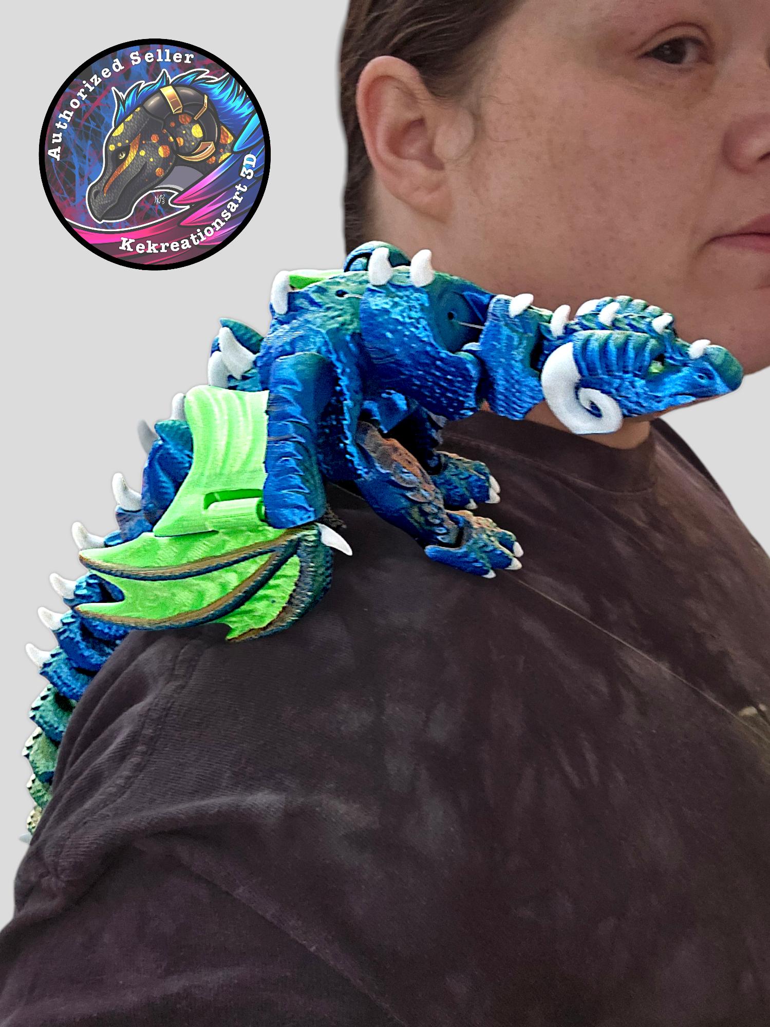 3d Printed Articulated Dragon Puppet, Dragon Fidget Toy, 3d Printed ...