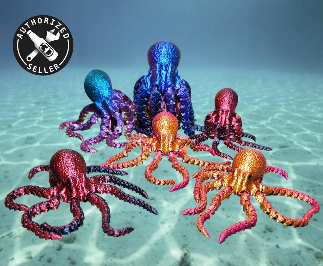 3D Printed Articulated Octopus Fidget Toy - Etsy