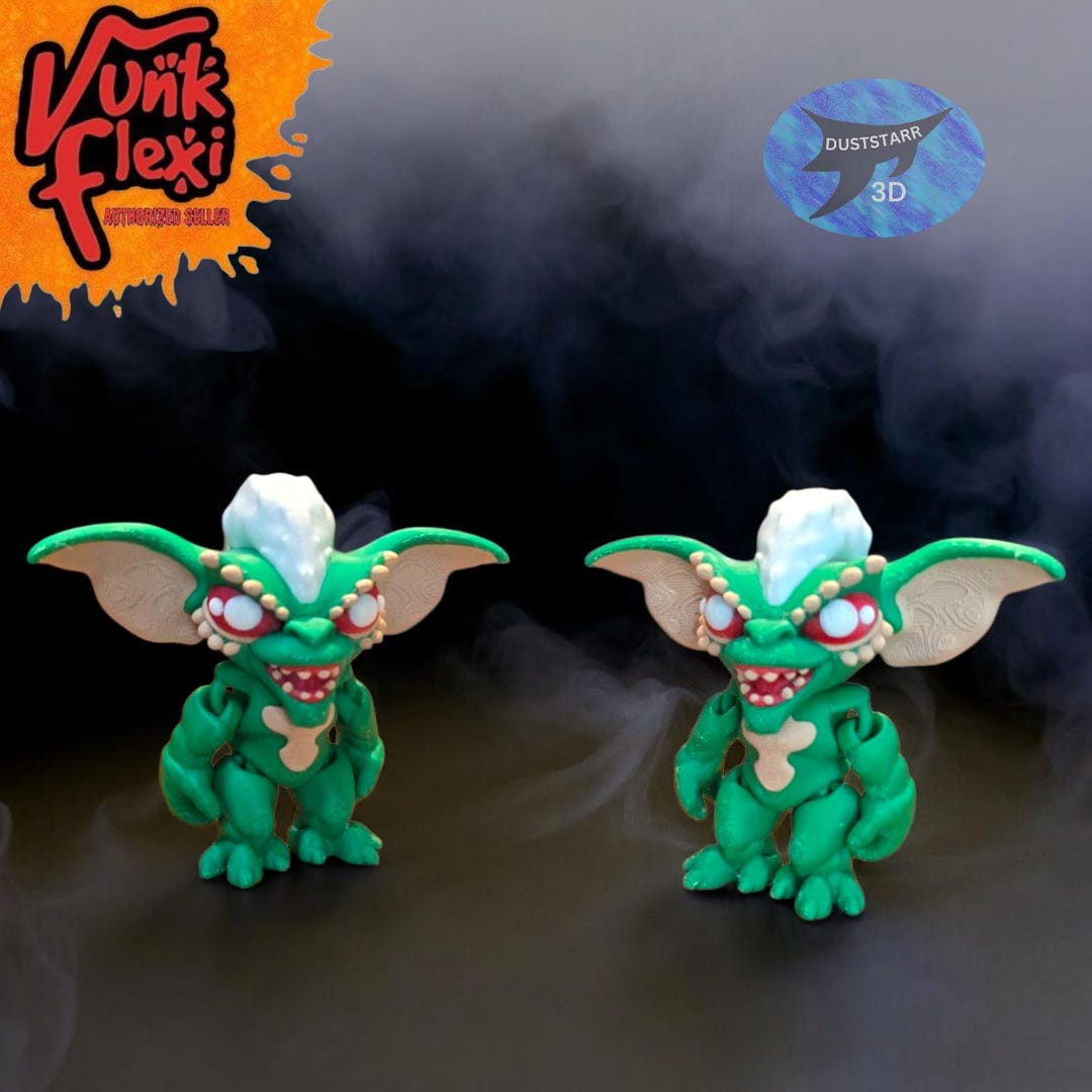 3d Printed Flexi Stripe the Grimlin Figure, Grimlins Fidget Toy, Flexi ...