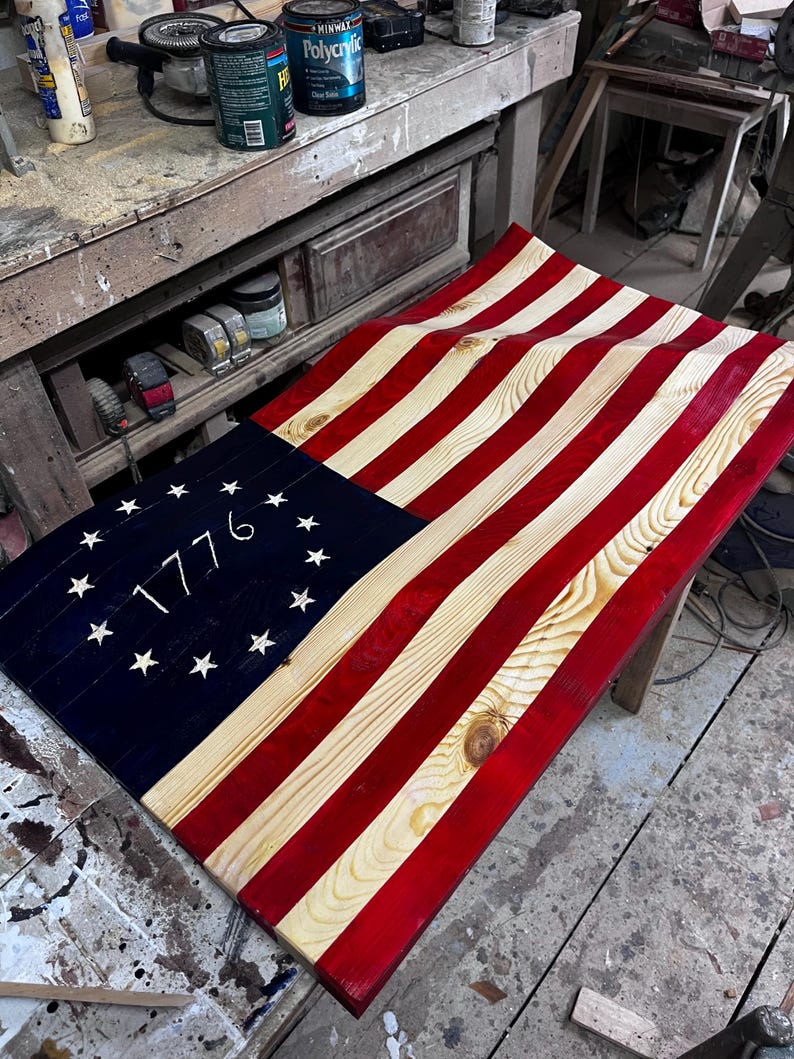 Hand Carved Waving Flags! - Etsy