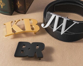 Custom Monogram Belt: Personalized Initial Leather Belt Buckle - Etsy