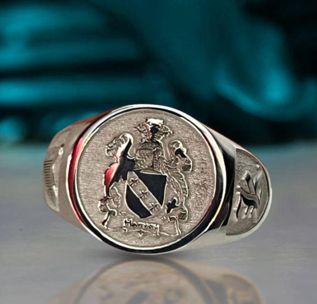 Custom Family Crest Signet Ring | Company Logo or School Crest Wax Seal ...