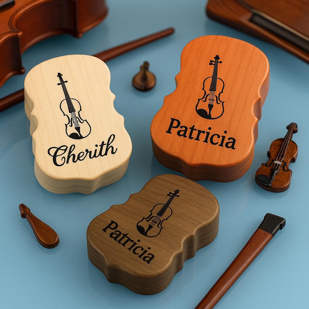 Custom Name Violin Rosin Box | Wooden Rosin Box Holder Gift for ...