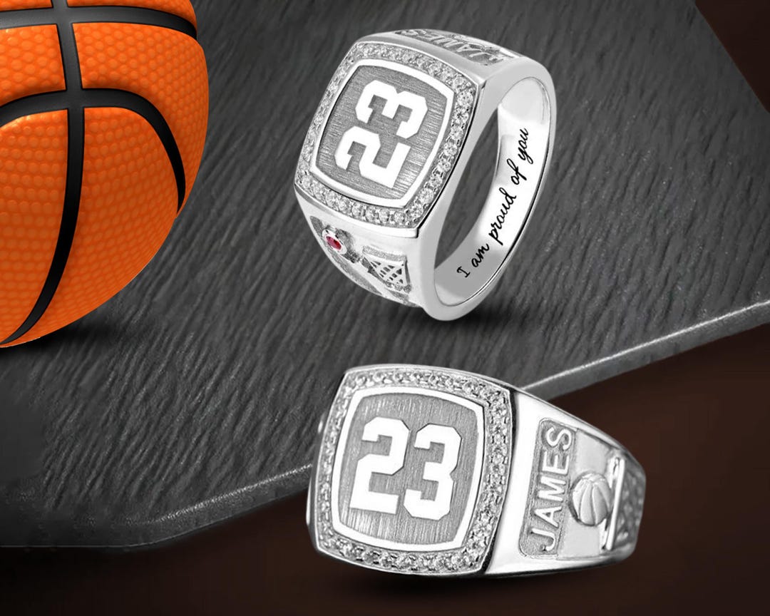 Custom Basketball Championship Ring | Personalized Name & Number ...