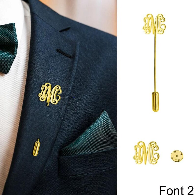 Personalized Initial Name Lapel Pin | Custom Name Brooch Pin | Wedding ...