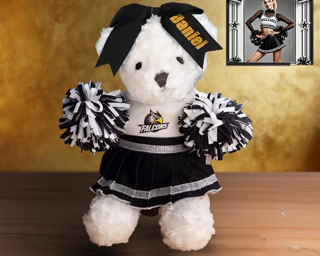 Personalized Cheerleading Teddy Bear | Custom Name Cheerleader Plush ...