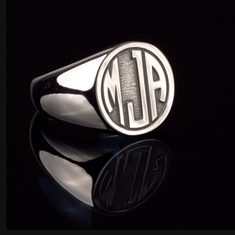 Monogram Signet Ring - Etsy