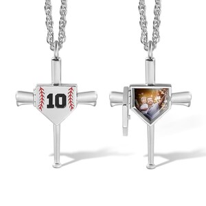 Baseball Necklace - Baseball Cross Necklace With Photo and Engraving ...