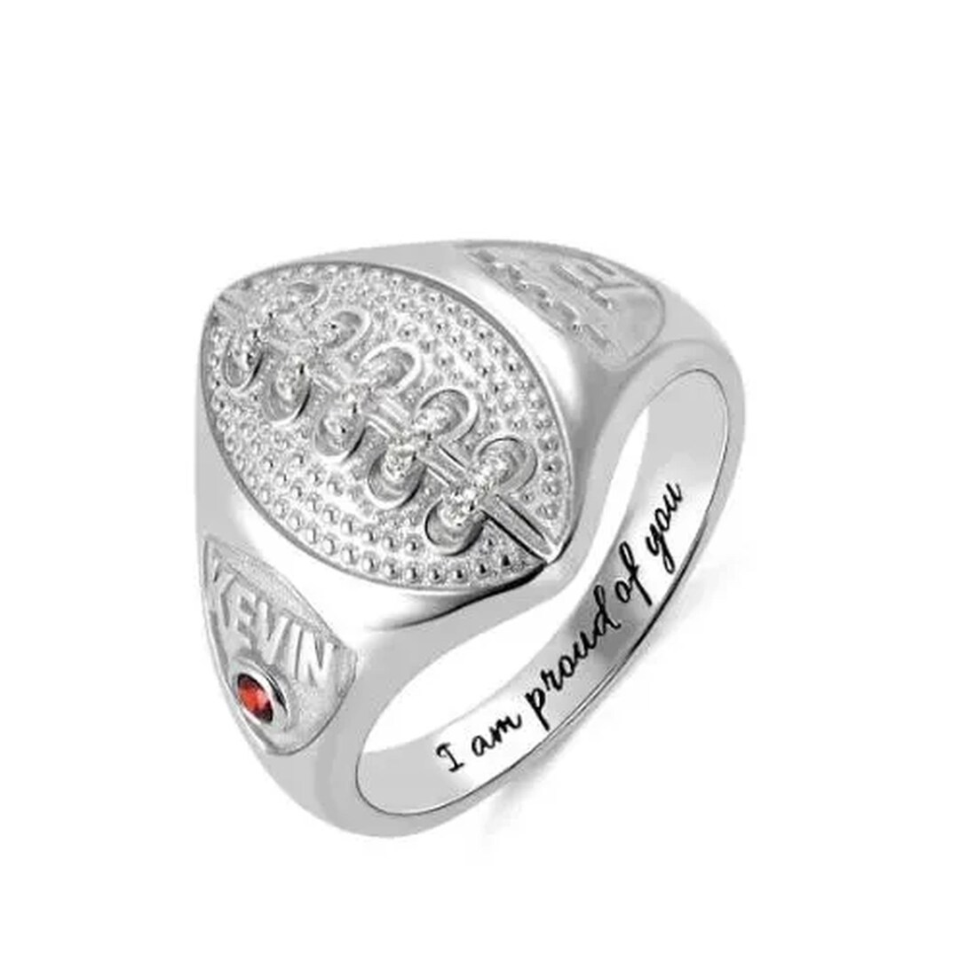 Custom Football Championship Ring - Personalized Name & Number Football ...