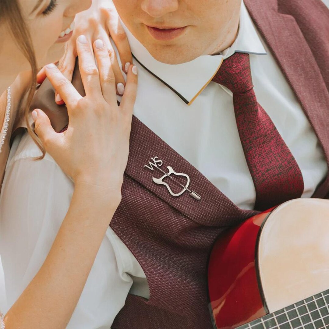 Custom Initials Guitar Lapel Pin | Personalized Music Lover Gift ...