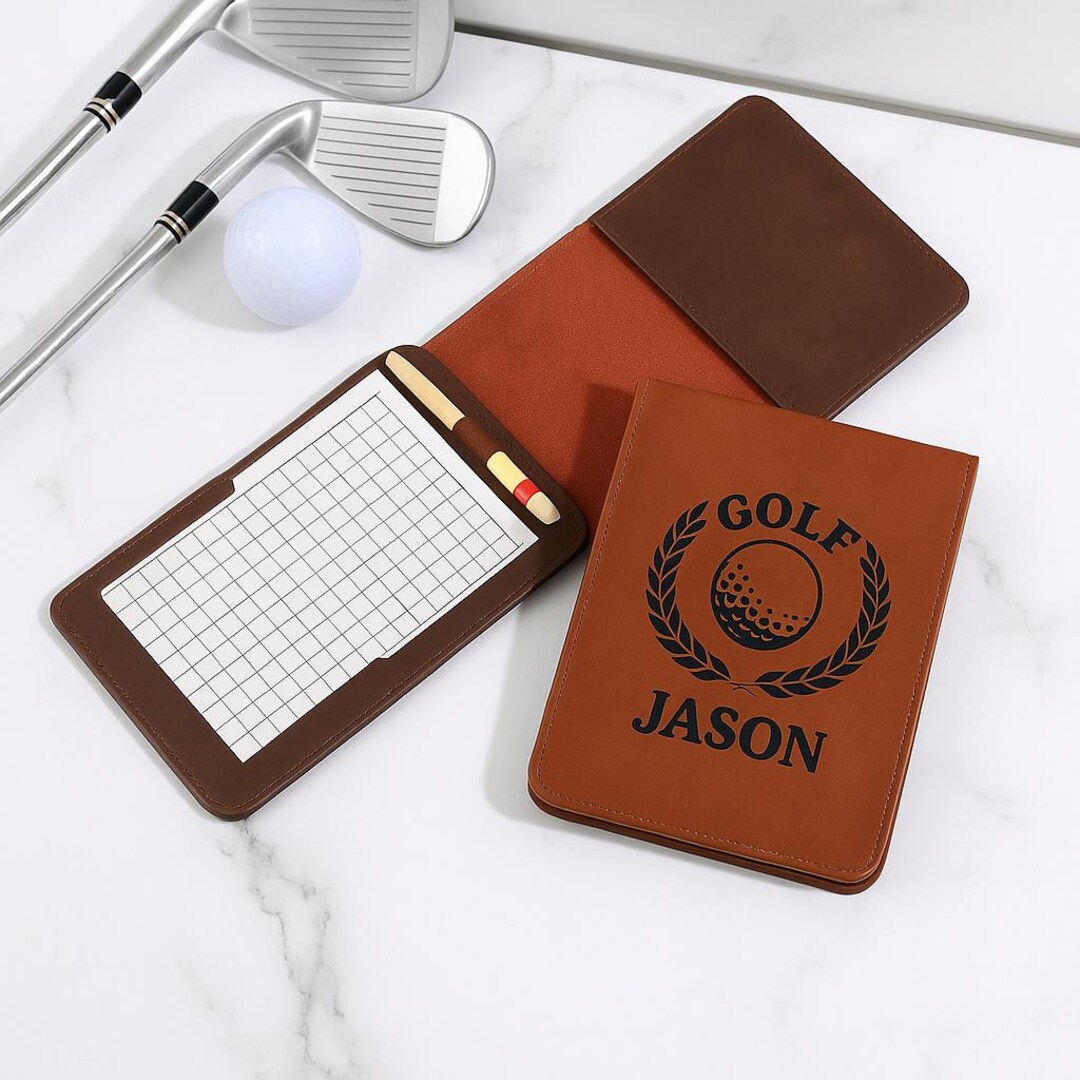 Personalized Leather Golf Scorecard Holder: Custom Name, Unique Golf ...