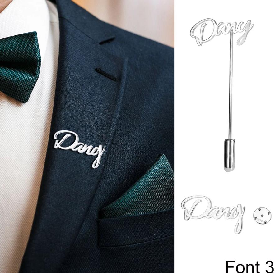 Personalized Initial Name Lapel Pin | Custom Name Brooch Pin | Wedding ...