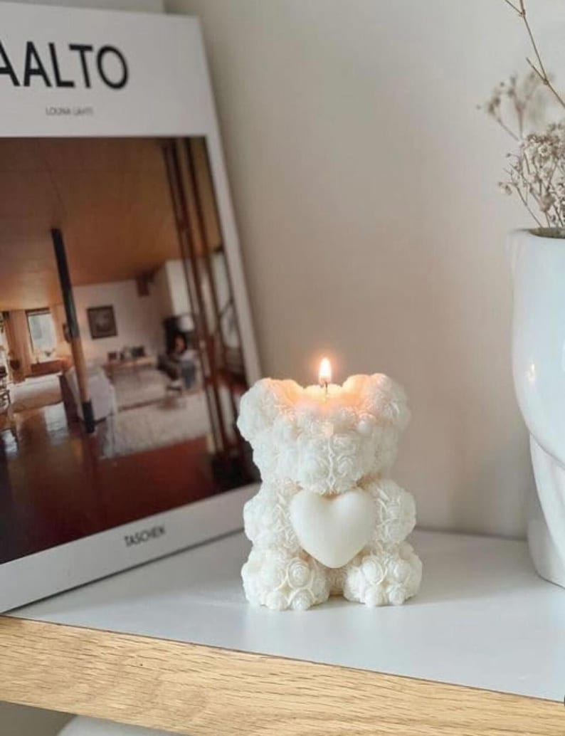 Heartfelt Bear Candle | Luxury Candle | Baby Shower |wedding Favours ...