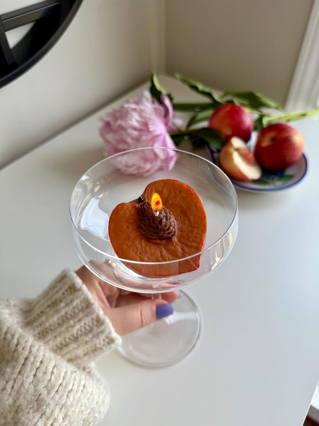 Realistic Apricot Nectarine Soy Wax Candle – Handcrafted Fruit Decor - Etsy