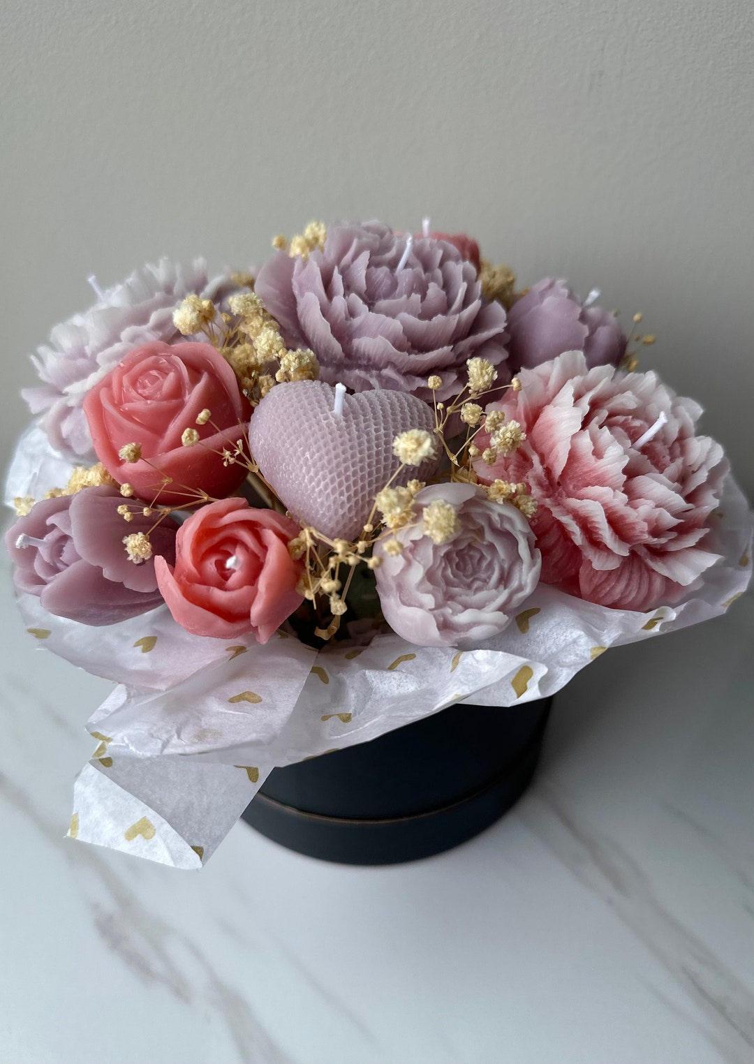 Floral Elegance Candle Bouquet | Candle Bouquet | Luxury | Flower ...