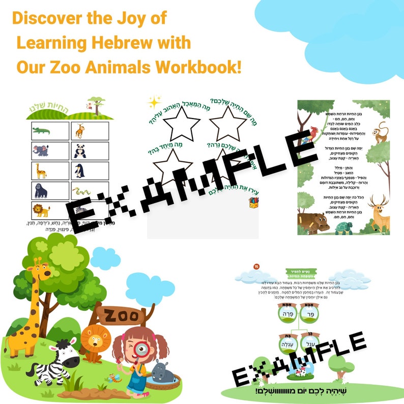 Discover the Joy of Learning Hebrew With Our Zoo Animals Workbook! - Etsy