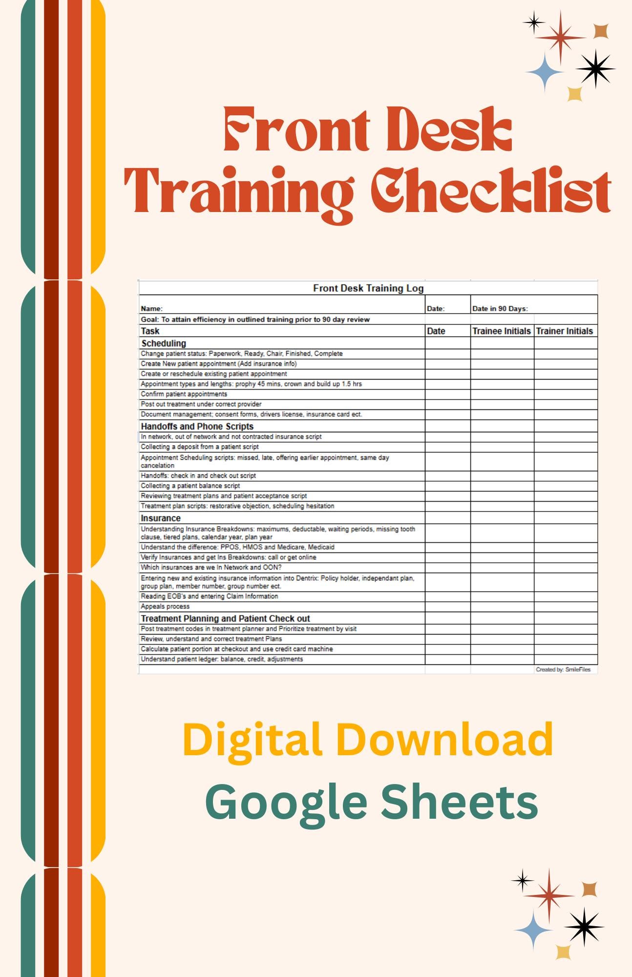 Dental Employee Training Log: Front Desk, Hygienist and Dental ...