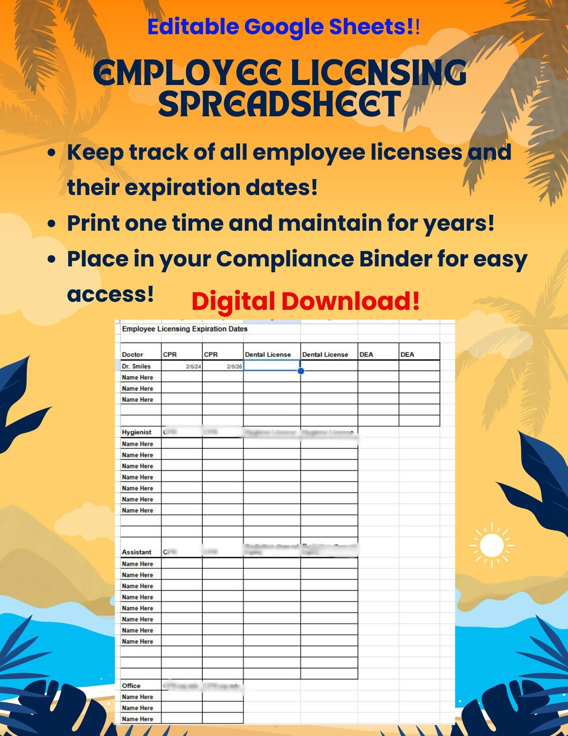 Dental Office Manager Checklist Bundle- Chart Audit, Employee Licensing ...