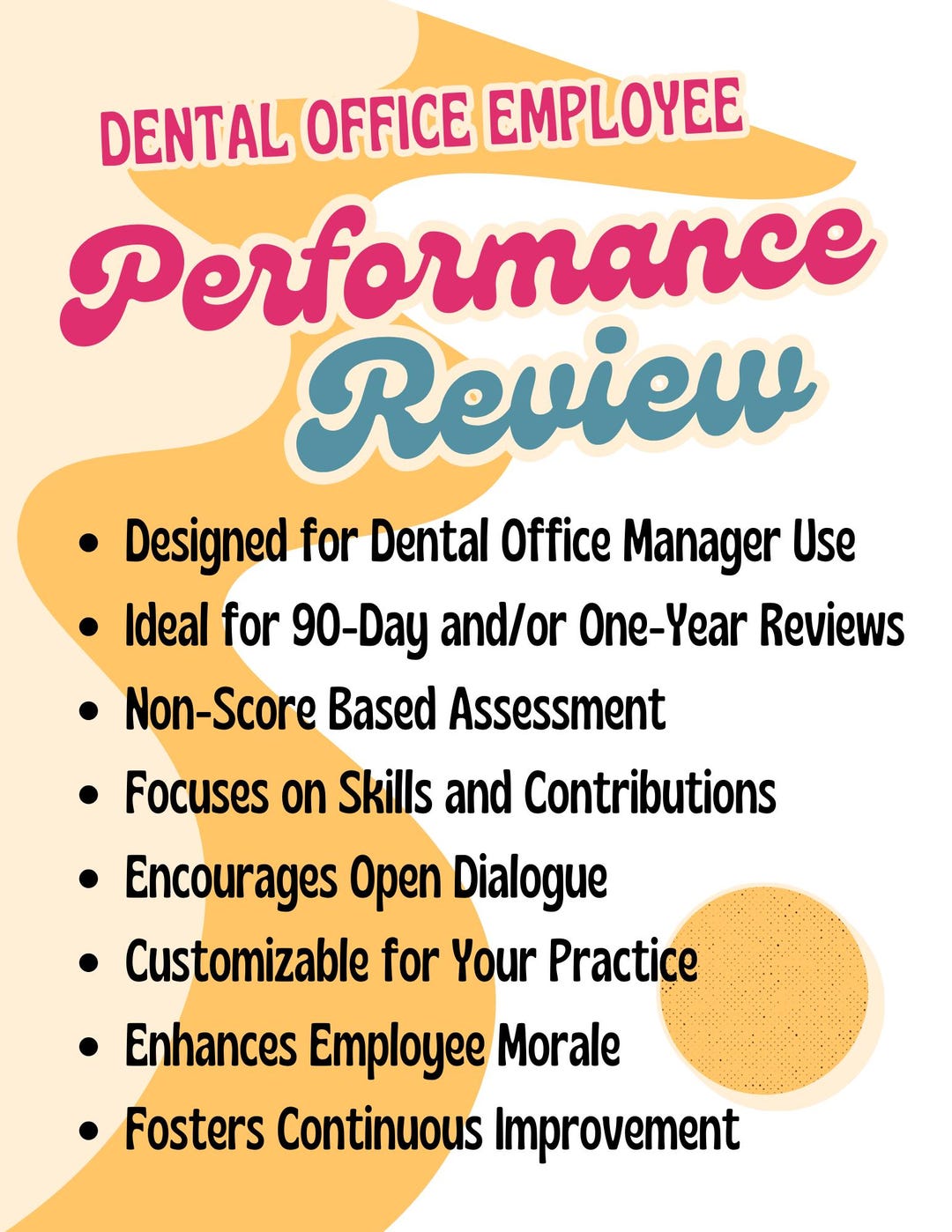 Dental Office Employee Performance Review, Dental Employee Performance ...