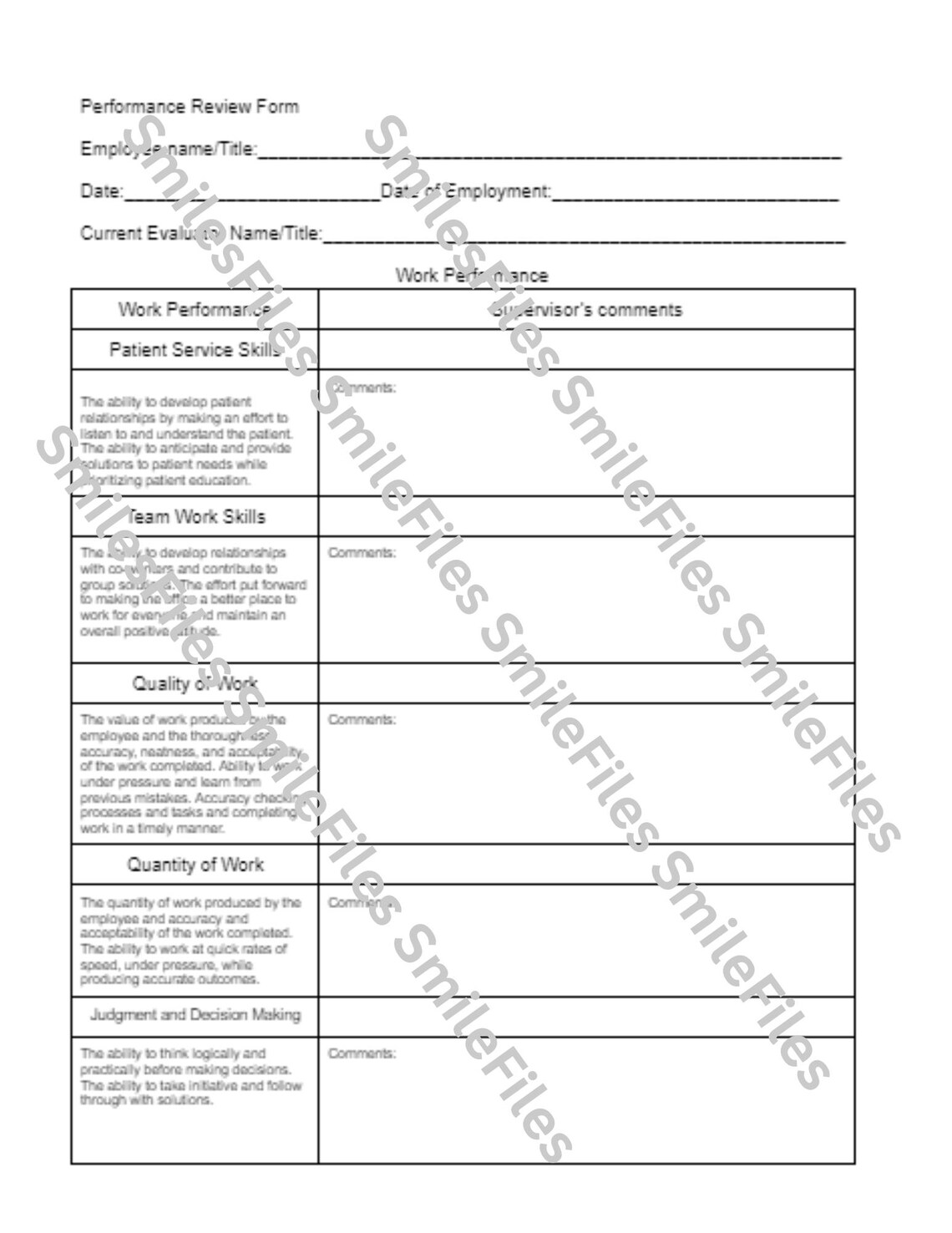 Dental Office Employee Performance Review, Dental Employee Performance ...