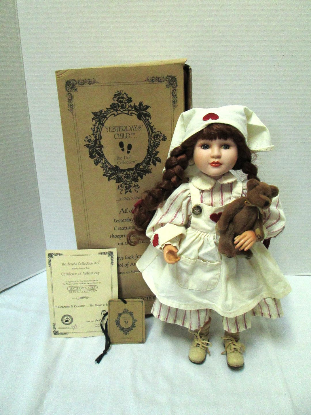 Boyds 'catherine' Doll W/ Bear & Box Yesterday's Child Collection - Etsy