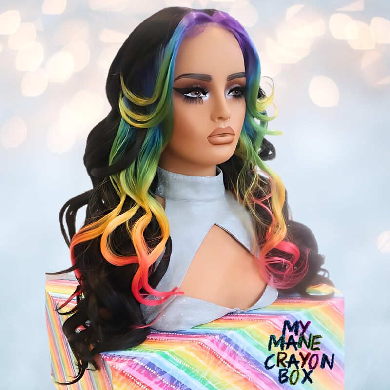 Rainbow Wig - Etsy