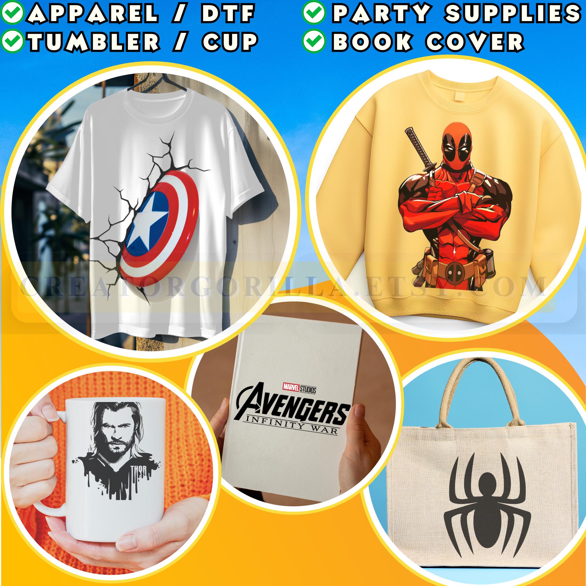 Superhero SVG PNG Bundle: 450+ Hero Team Cut Files (digital Download ...