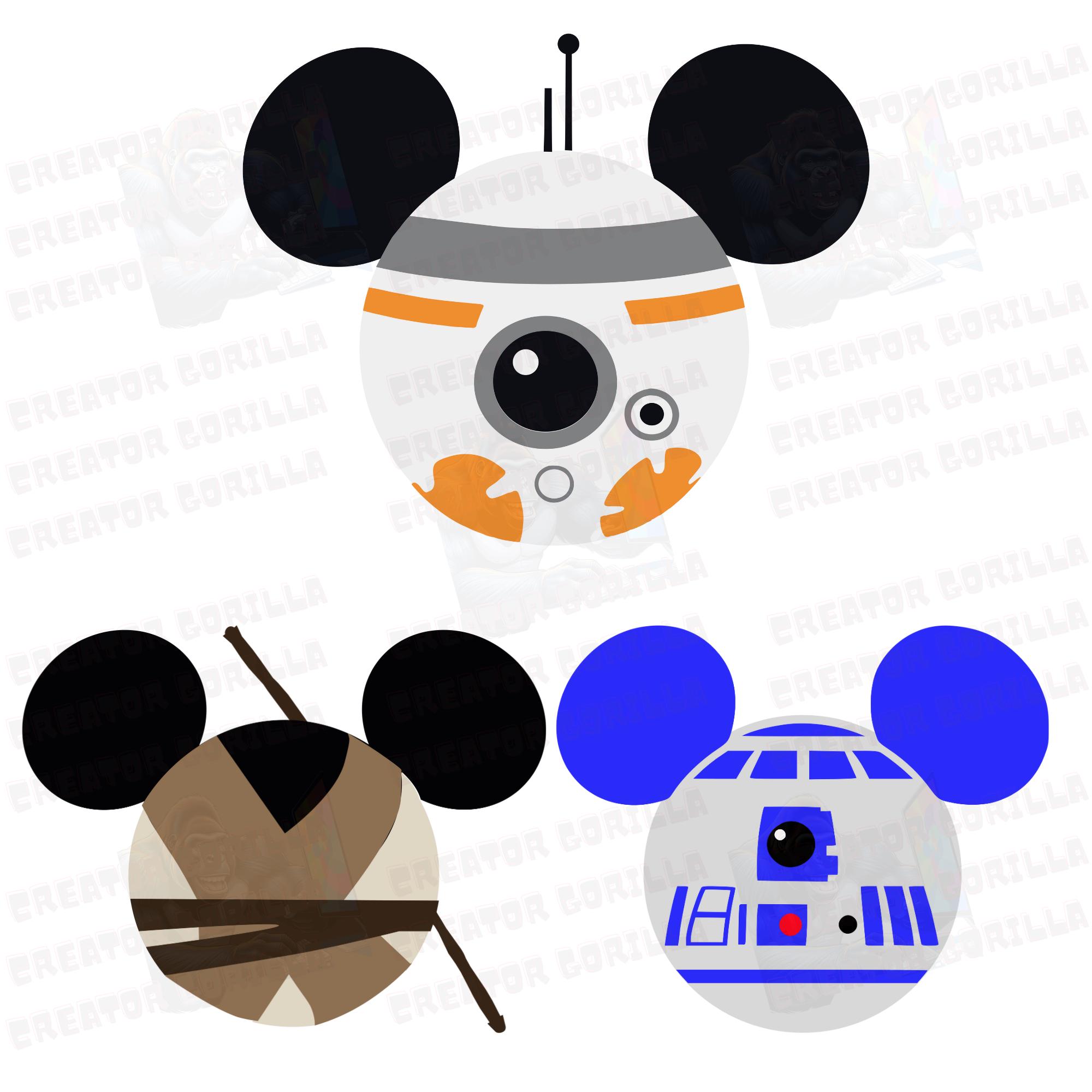 Star Wars Mickey Head SVG Bundle, Layered Designs (55 Files) - Etsy