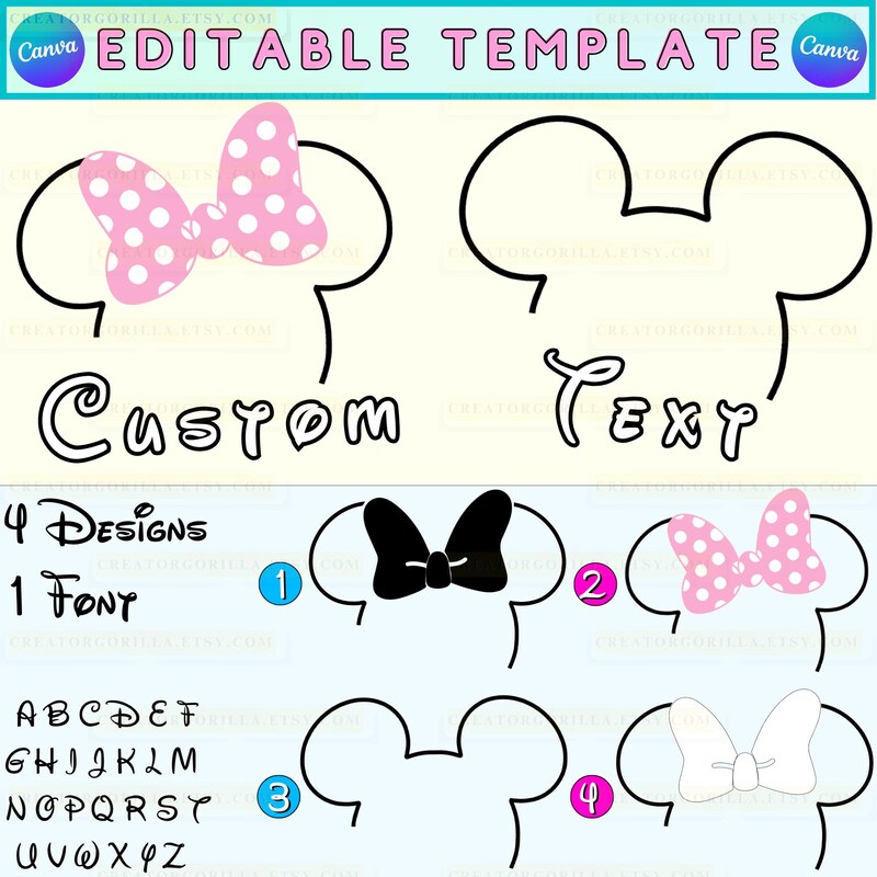 Custom Mickey Ears - Etsy
