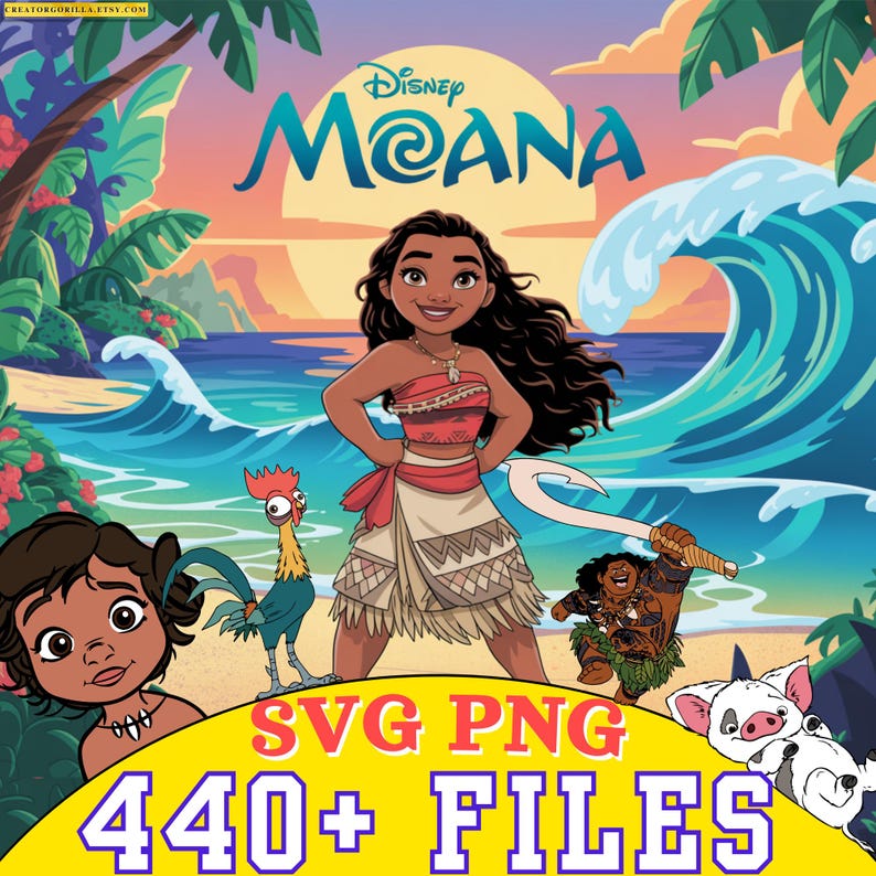 Moana SVG Bundle: 440+ Moana Clipart Files, Birthday Party Decor ...