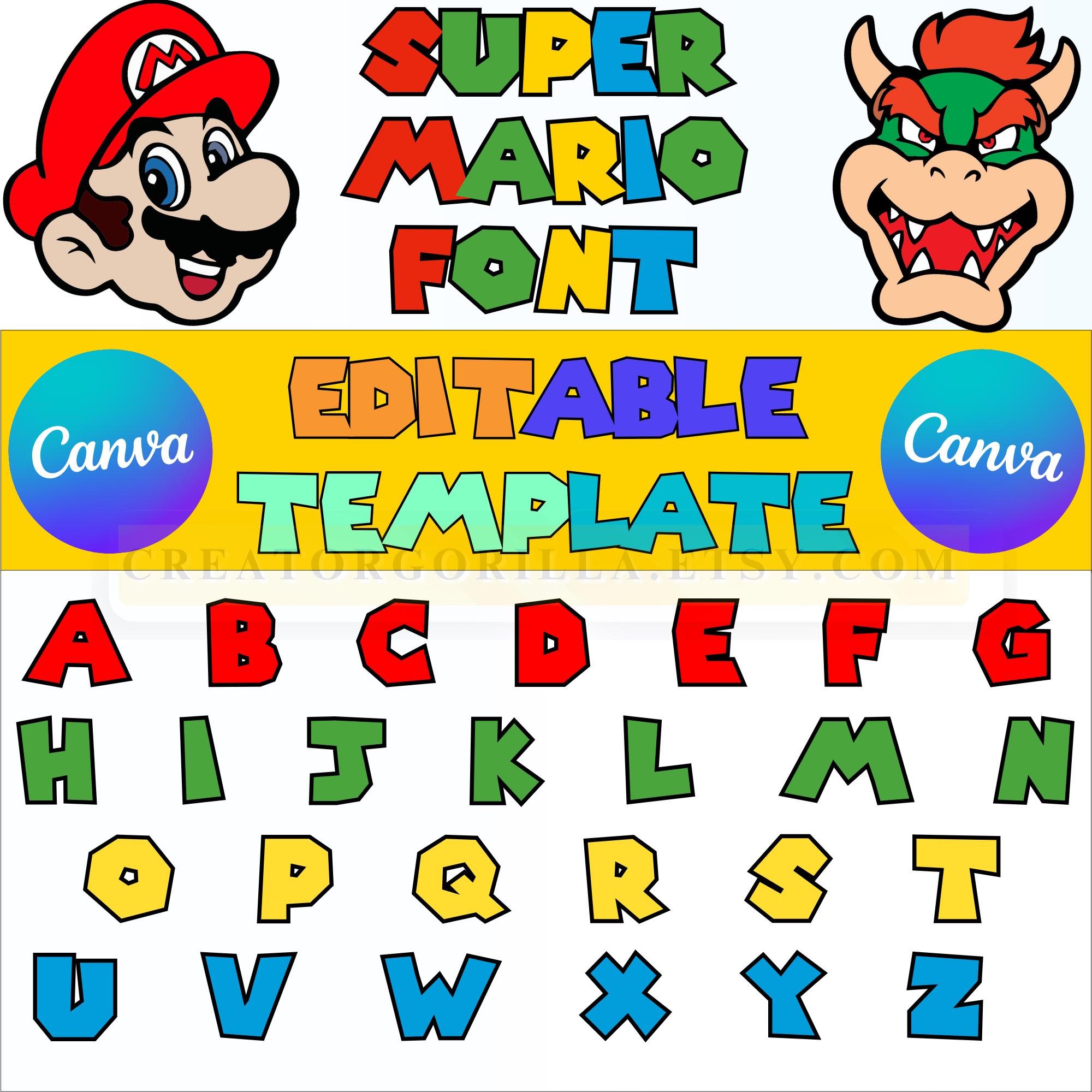 Super Mario Alphabet Canva Template: Editable Letters & Numbers ...