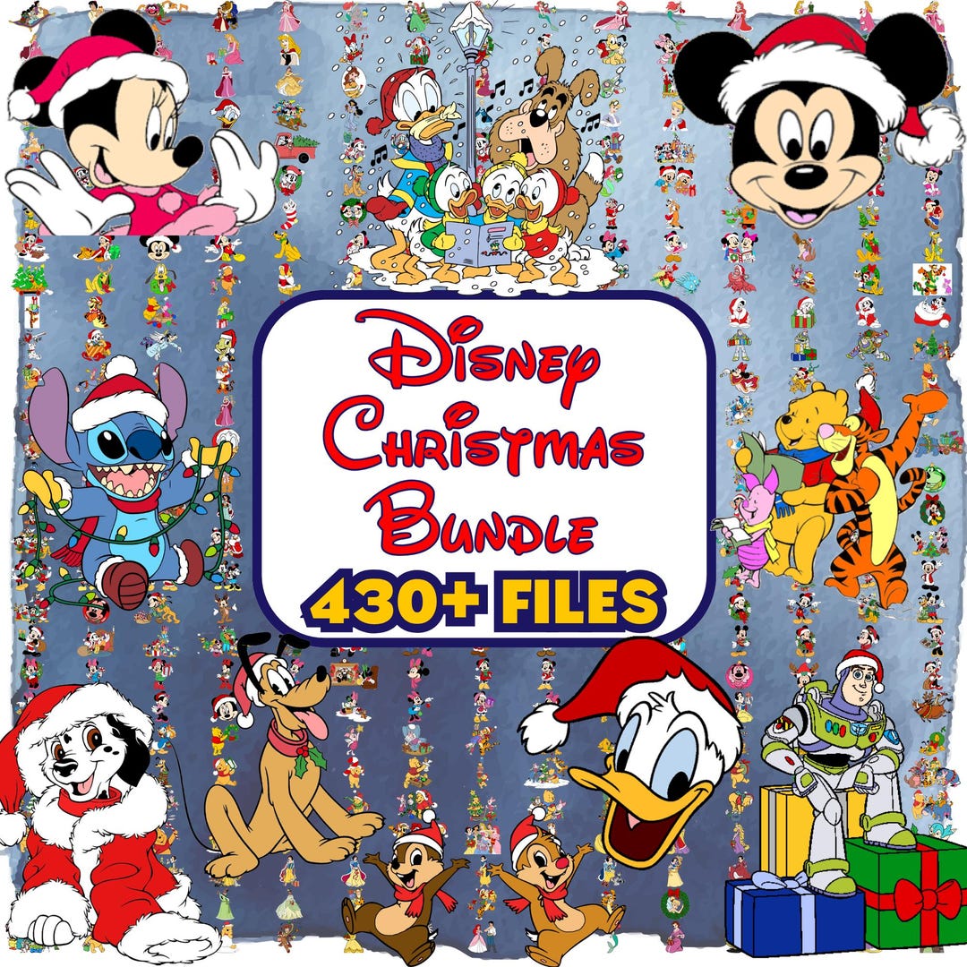 Christmas Cartoon Characters Bundle, Holiday Clipart Set Festive ...