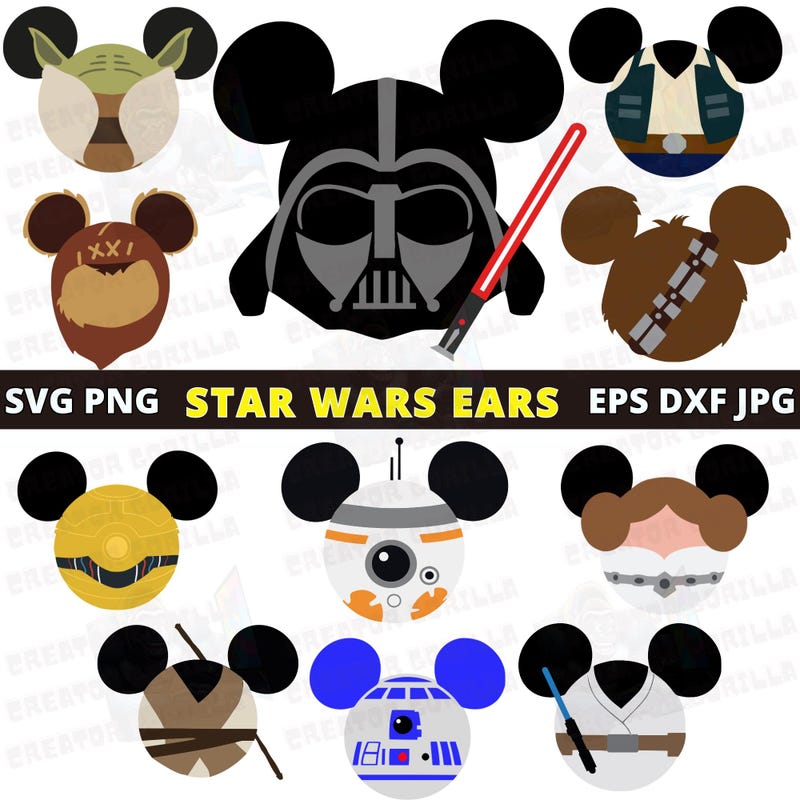 Starwars Mickey Heads Png - Etsy
