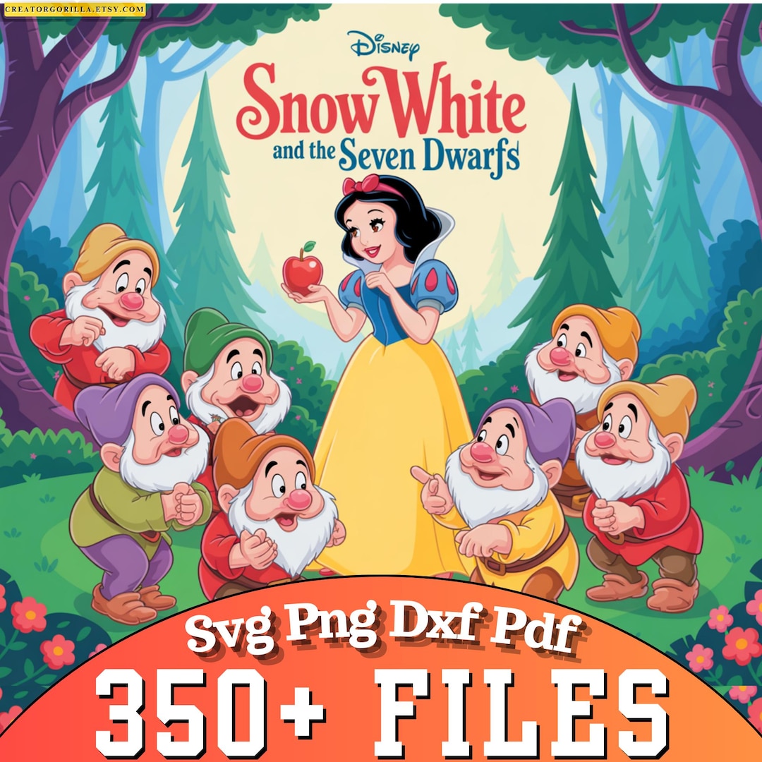 Snow White and the Seven Dwarfs SVG Bundle, Princess Party Decor ...