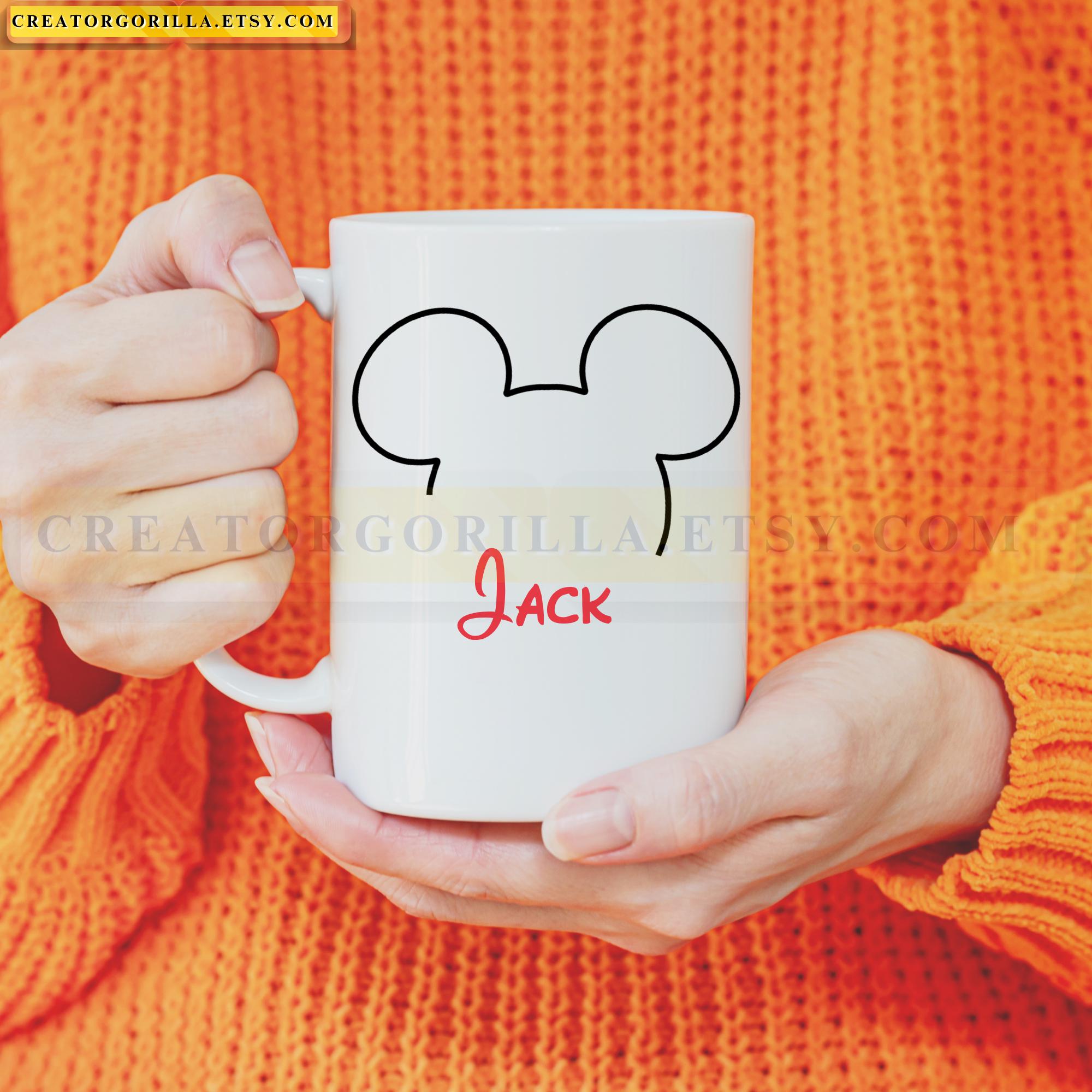 Mickey Mouse Ears Canva Editable Template, Personalized Text Mickey Png ...