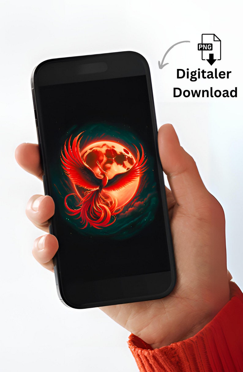 Smartphone Wallpaper DUO „crimson and Cobalt Phoenix“ - Digital Partner ...