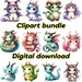 Mythical Creatures Watercolor Clipart Bundle,36 PNG Mythical Images ...