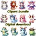 Mythical Creatures Watercolor Clipart Bundle,36 PNG Mythical Images ...