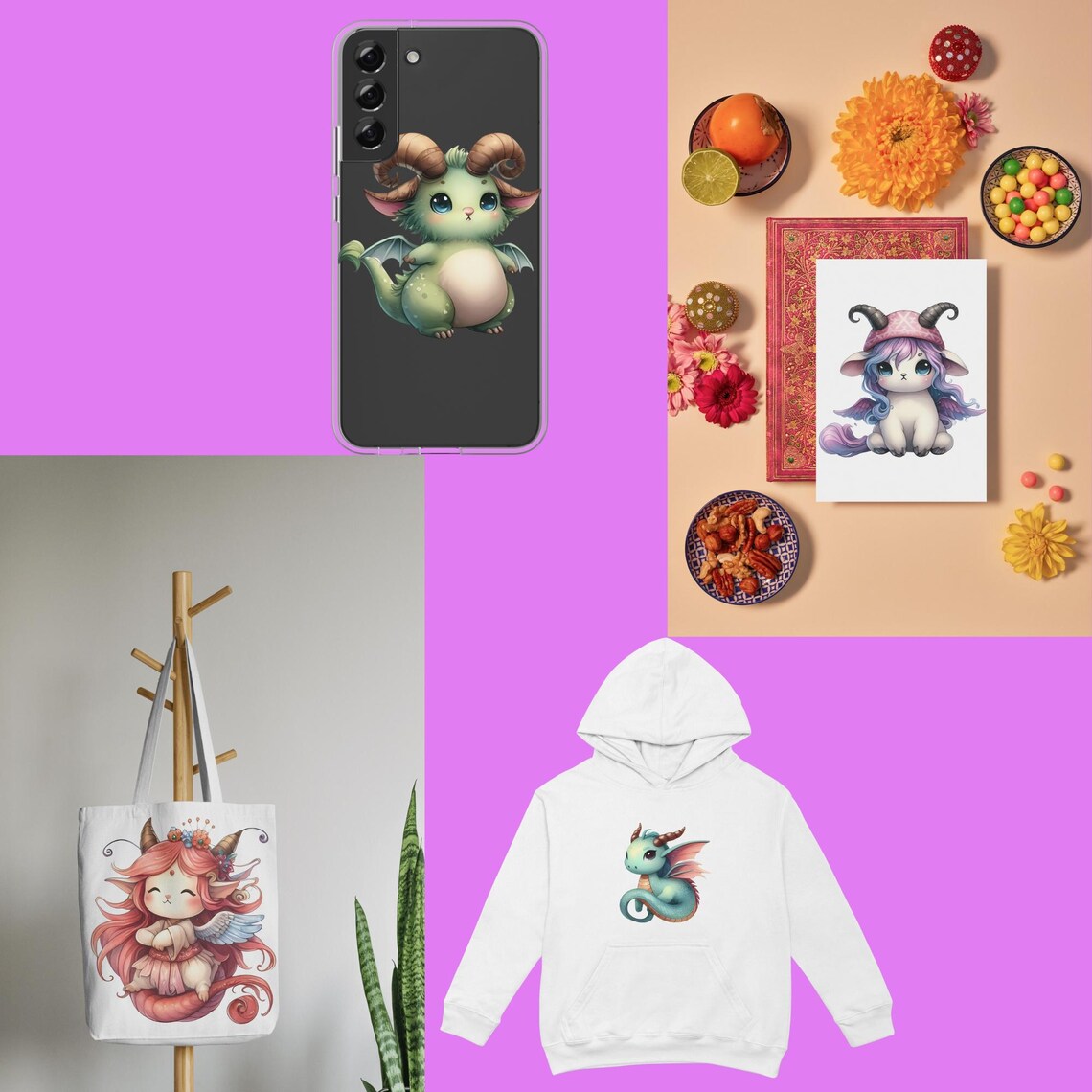 Mythical Creatures Watercolor Clipart Bundle,36 PNG Mythical Images ...