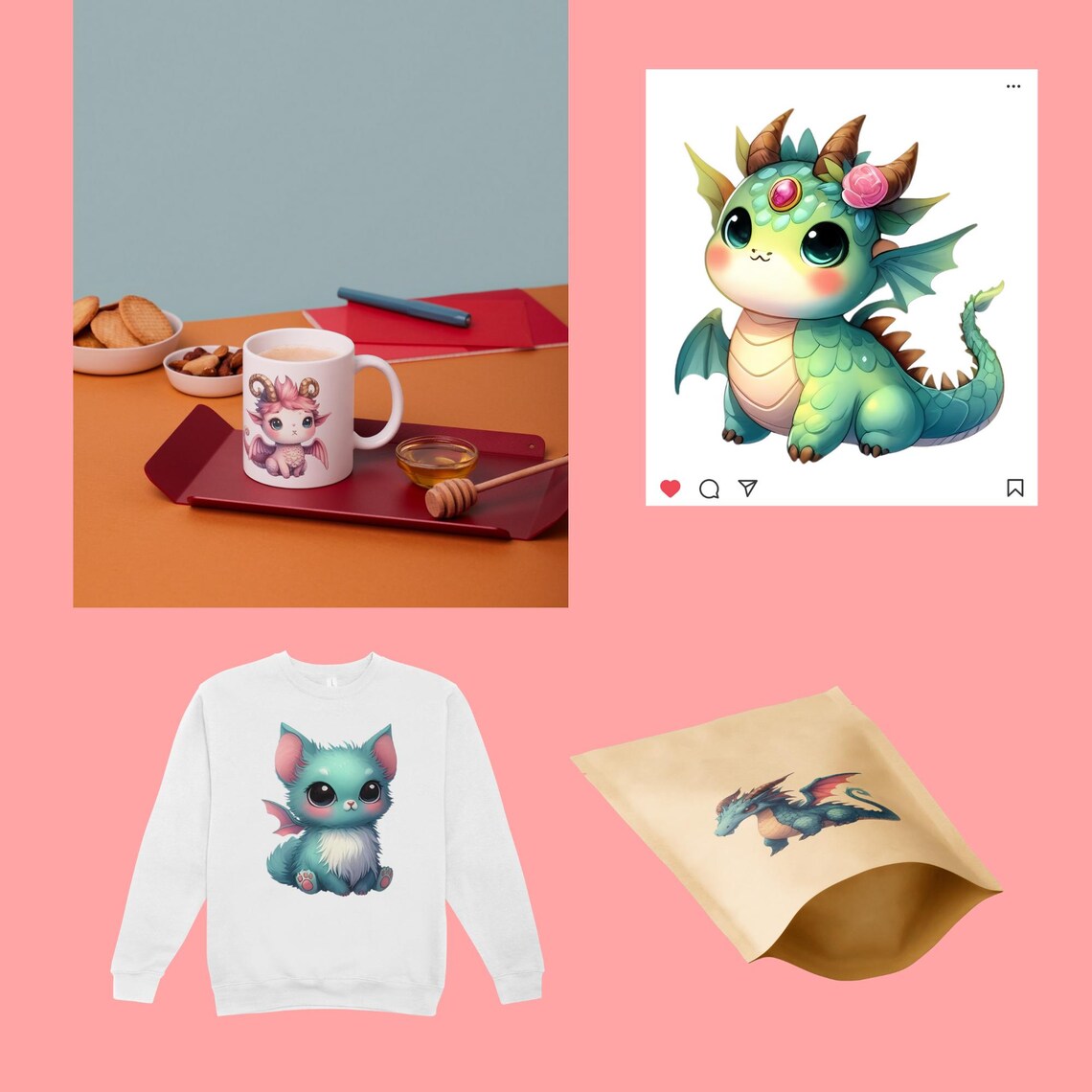 Mythical Creatures Watercolor Clipart Bundle,36 PNG Mythical Images ...