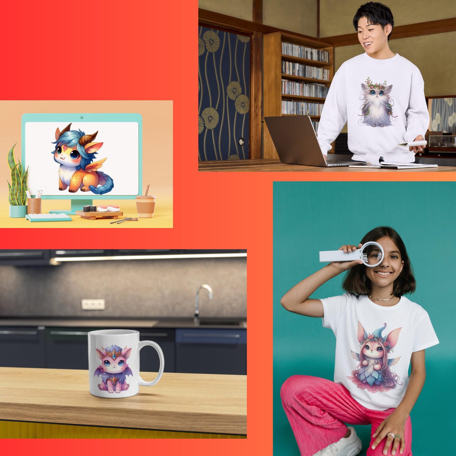 Mythical Creatures Watercolor Clipart Bundle,36 PNG Mythical Images ...