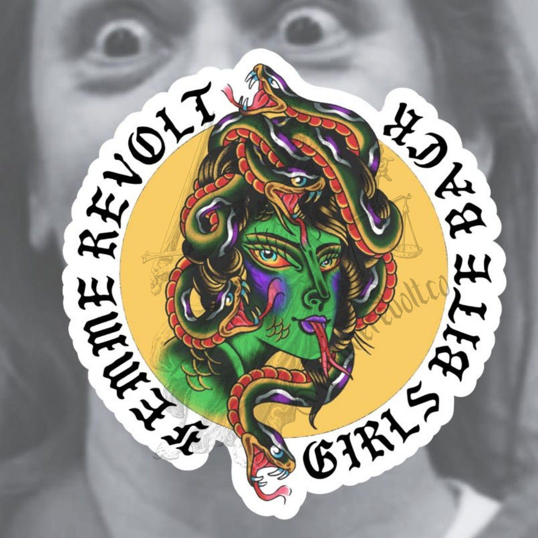 Girls Bite Back Medusa Sticker Traditional Tattoo Sticker Traditional ...