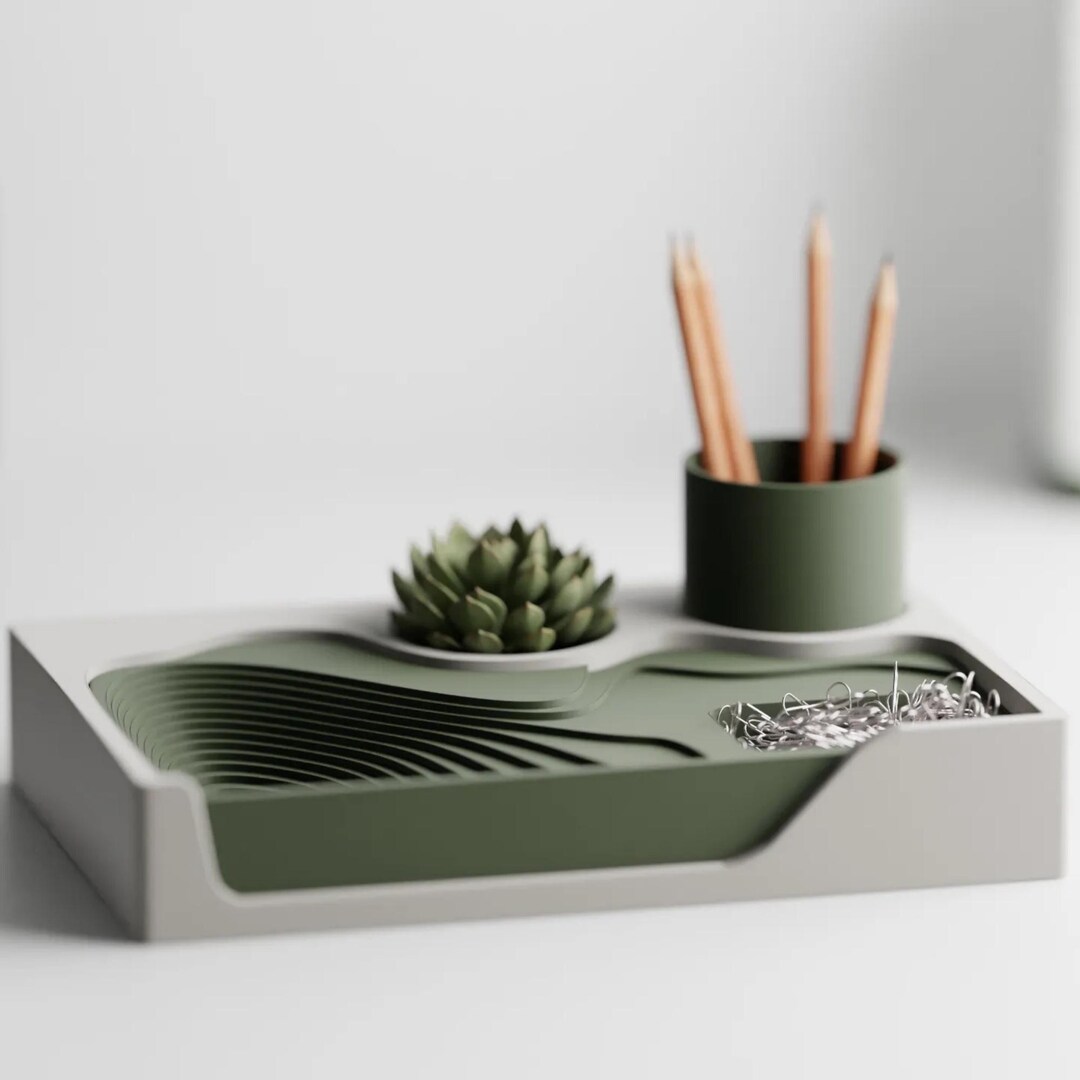 Modern Desk Organizer, Minimal Design Pen Holder, Succulent Stand and ...