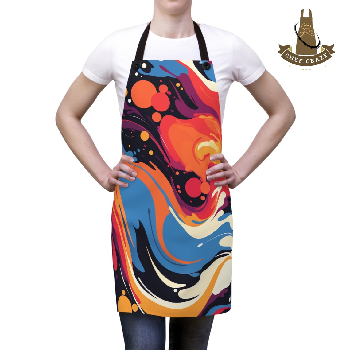Abstract Chef Apron, Kitchen Pinafore, Minimalist Pinafore for Women ...