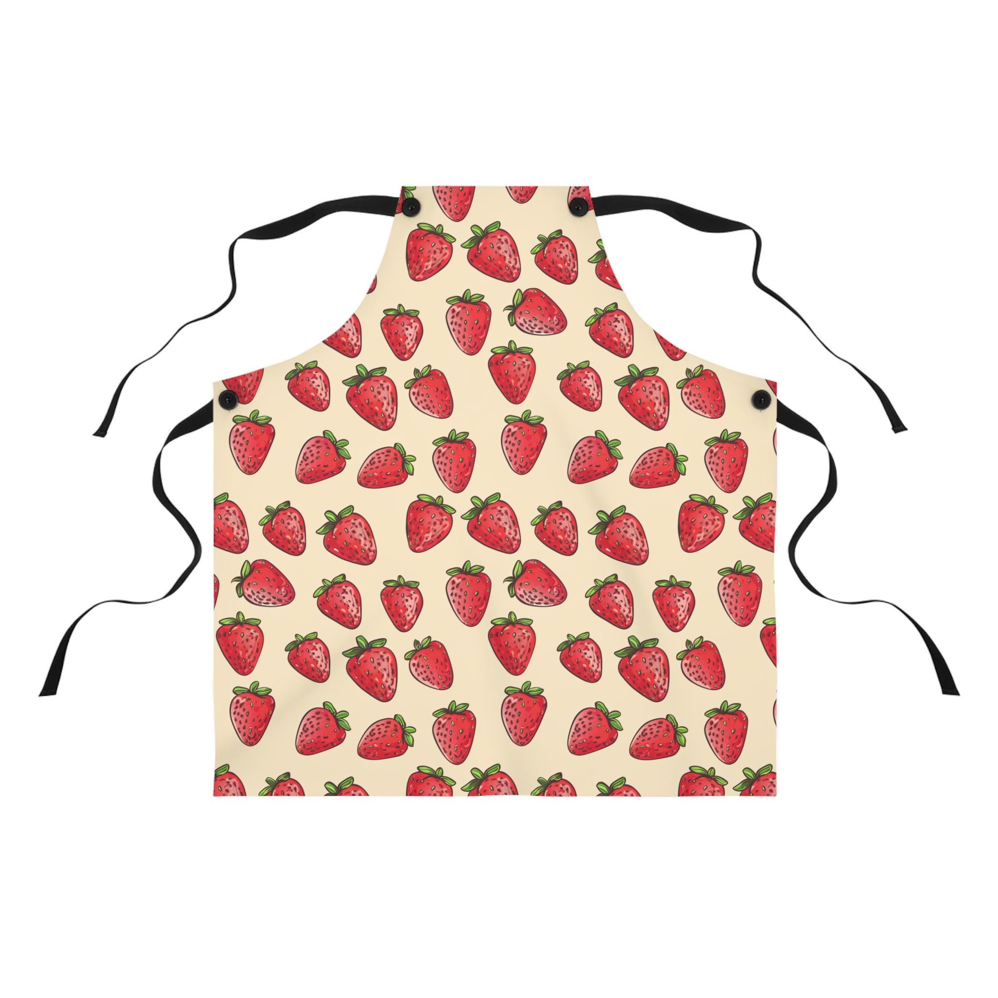 Strawberry Chef Apron, Kitchen Pinafore, Pinafore for Women, Cute ...
